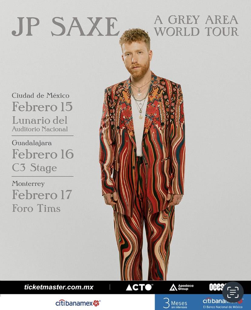 JP SAXE ¡Presentará su nuevo álbum en tres ciudades de México en 2024 ...